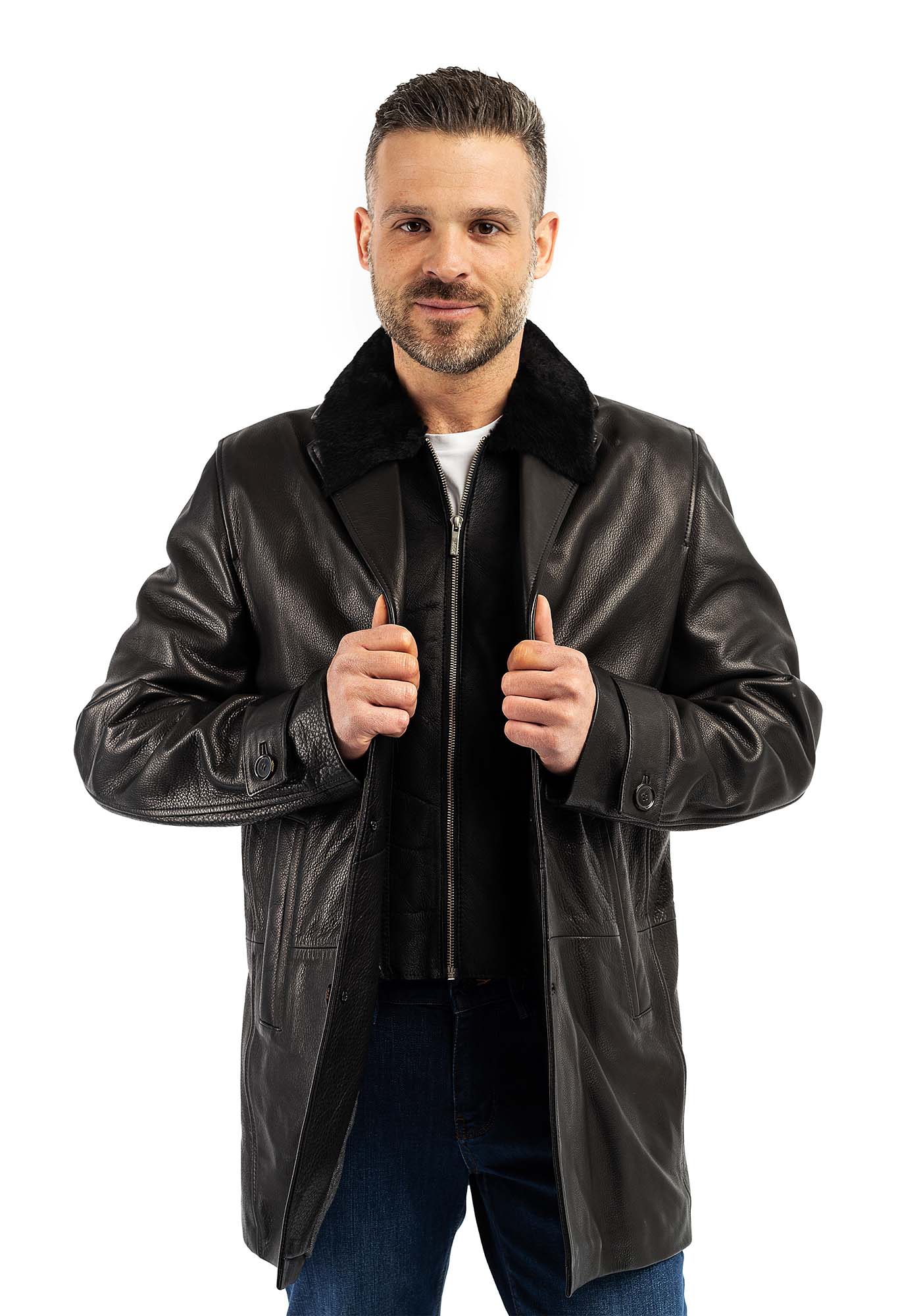 Joop Leather Long Jacket | Silenzio