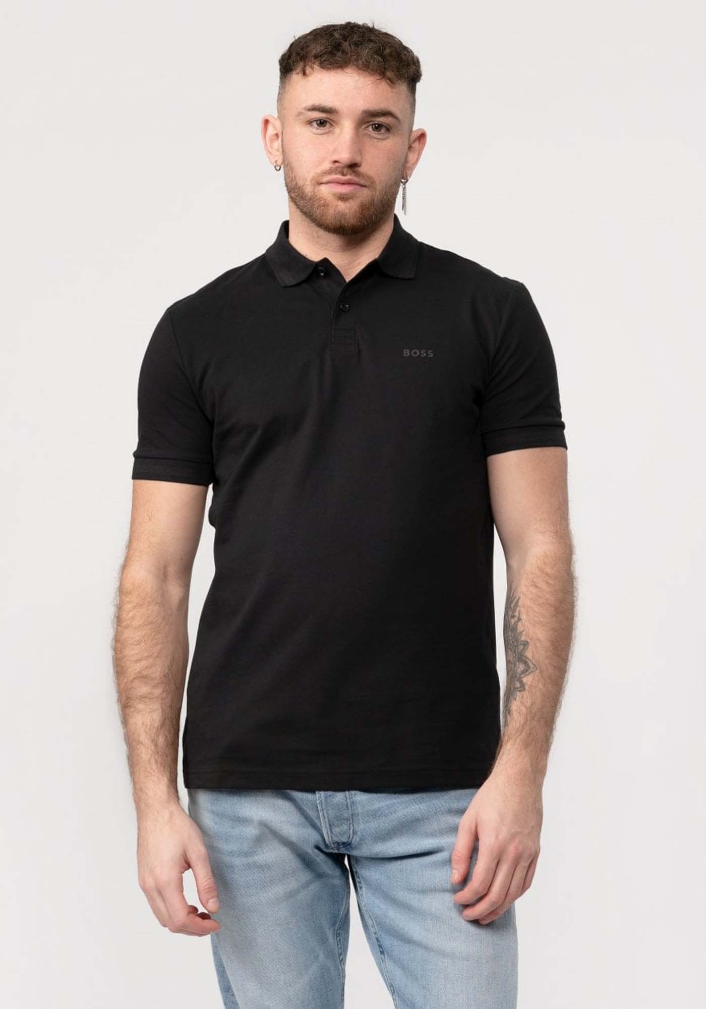 BOSS Κοντομάνικη Polo της σειράς Pio 1- 50507583 001 Black | Silenzio