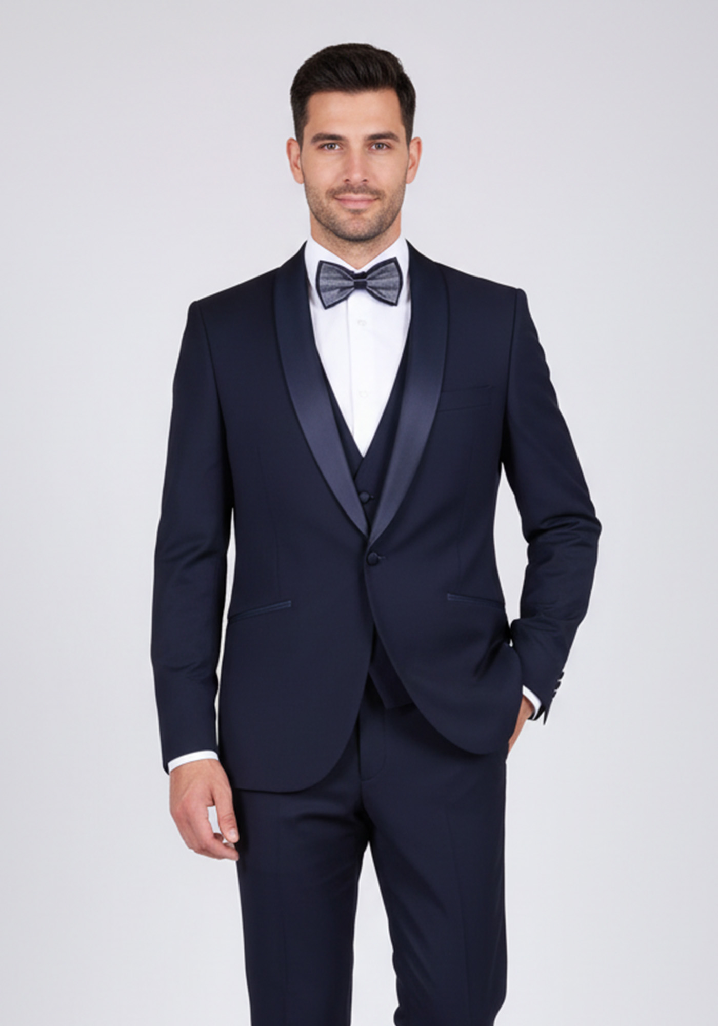 Fragosto 2 Pieces Κοστούμι της σειράς Tuxedo - Dark Navy | Silenzio