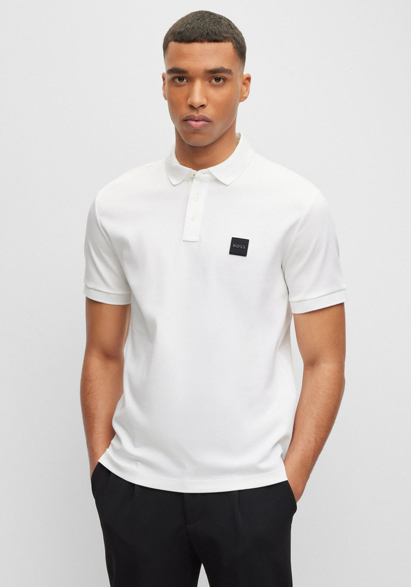 BOSS Polo της σειράς Parlay 143 - 50486953 100 White | Silenzio