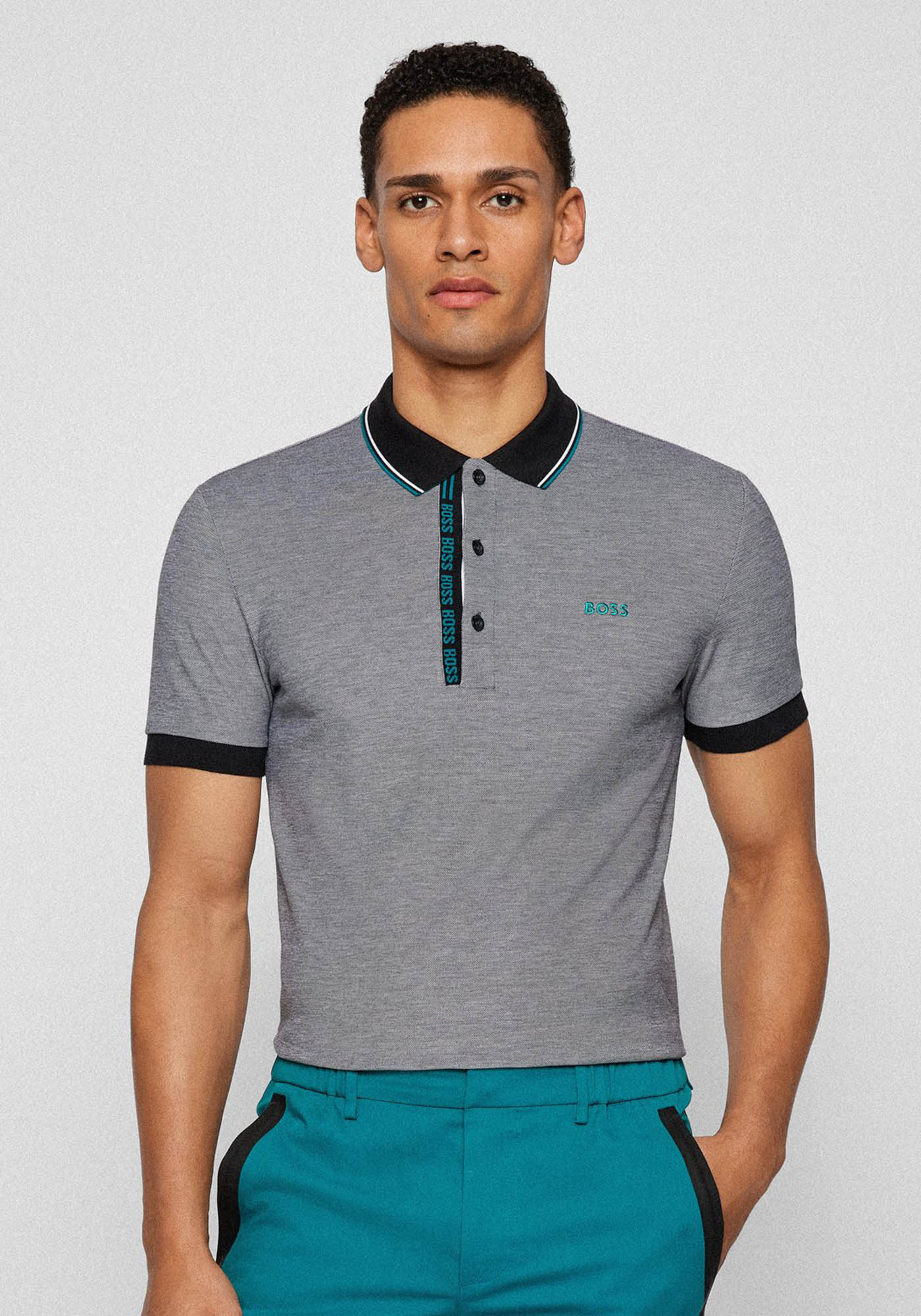 BOSS Κοντομάνικη Polo της σειράς Paule 4 - 50469391 002 Black | Silenzio