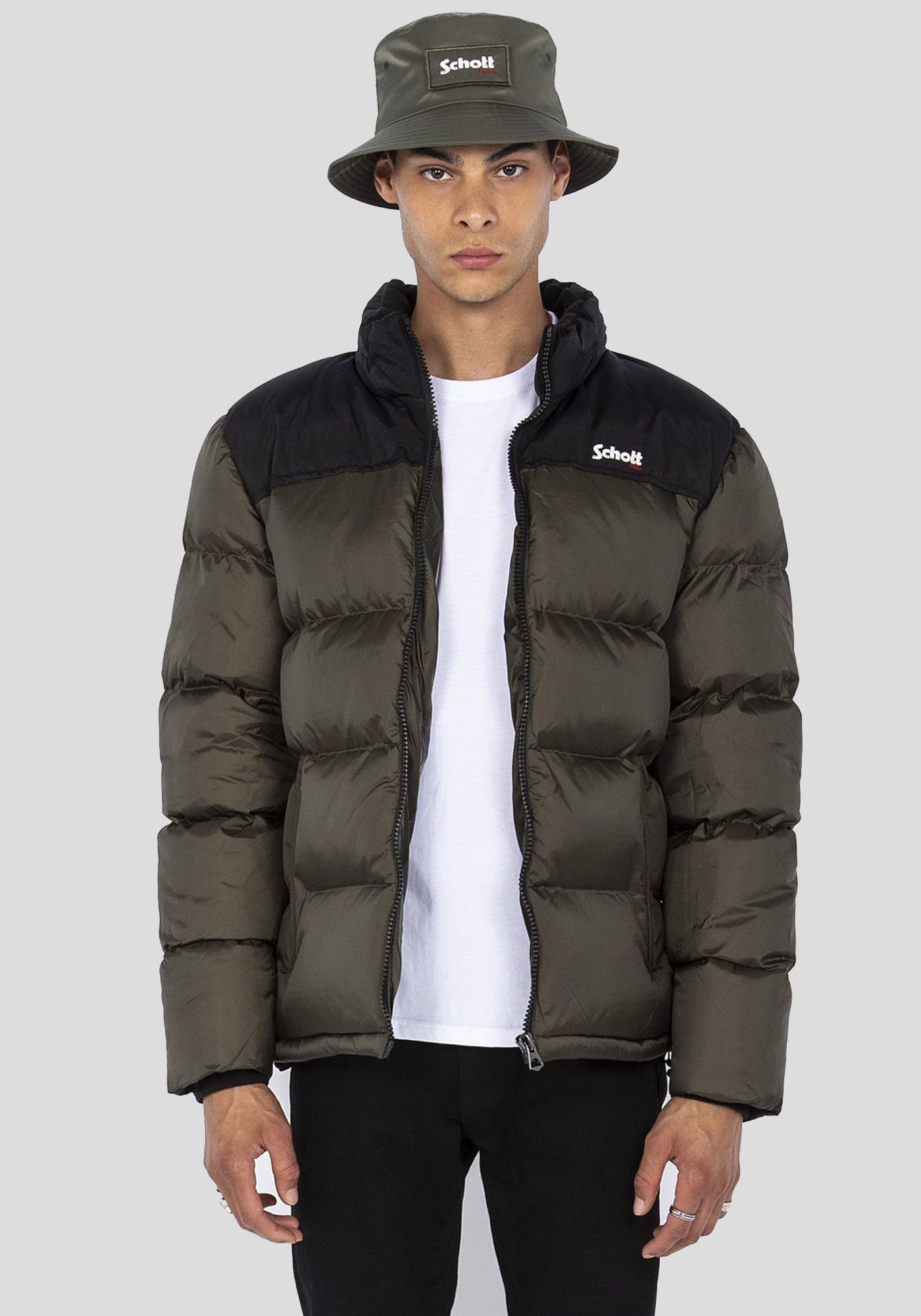 Schott N.Y.C Μπουφάν της σειράς Puffer - UTAH Khaki | Silenzio