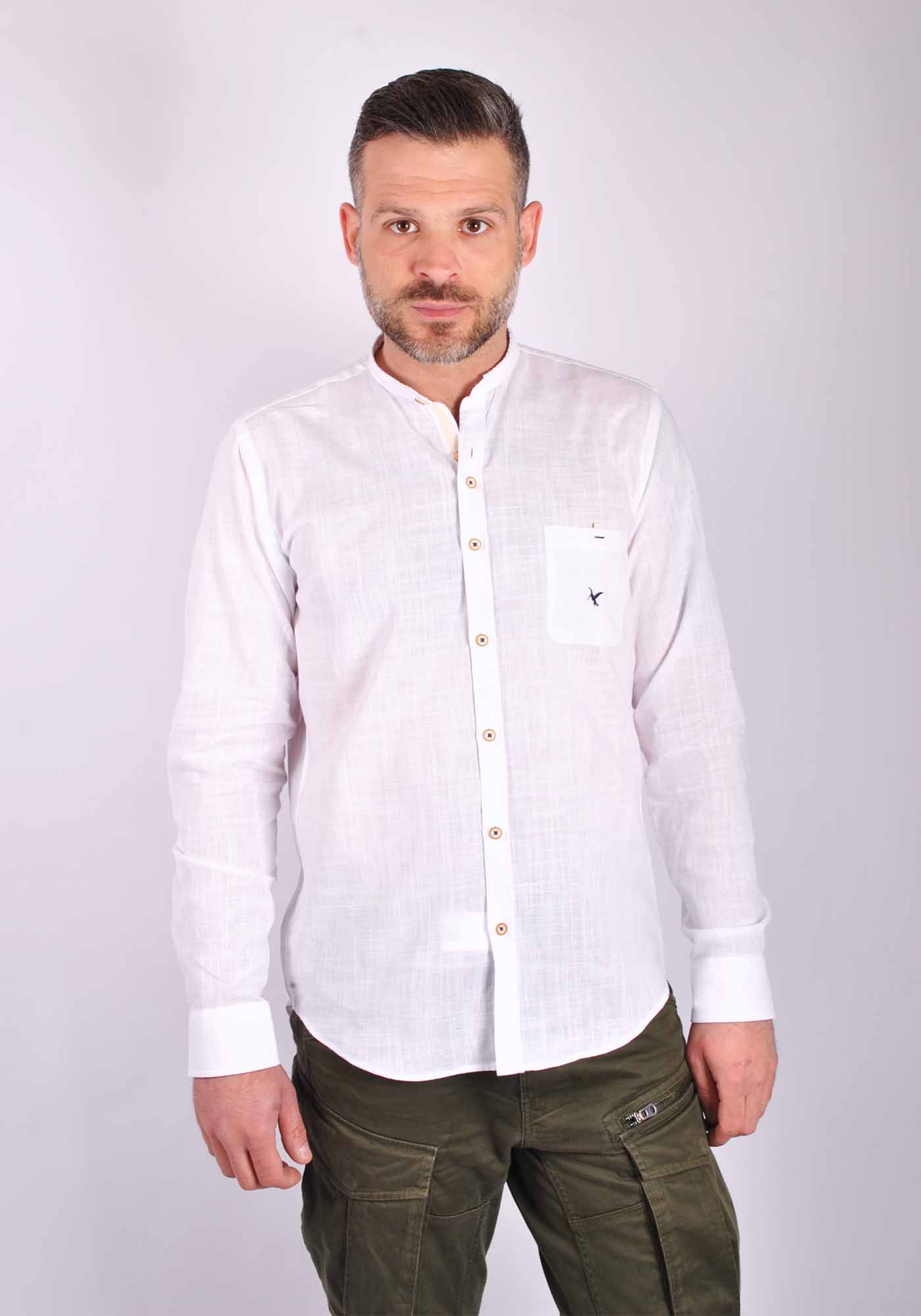 Begga Long Sleeve Mao - White 1180 | Silenzio