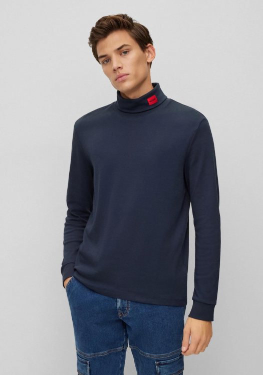 HUGO Ημι-ζιβάνγκο Μπλούζα της σειράς Derollo224 - 50479373 405 Dark ...